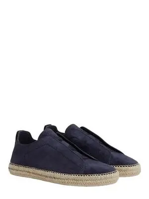 Zegna Triple Stitch™ Espadrille Slip-On Sneaker Navy
