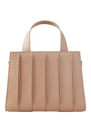Max Mara Whitney Bag 5 Medium Pleated Leather Tote - Brown