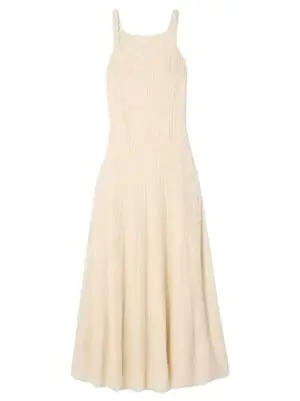 Khaite Thora Pointelle-knit Midi Dress - Cream