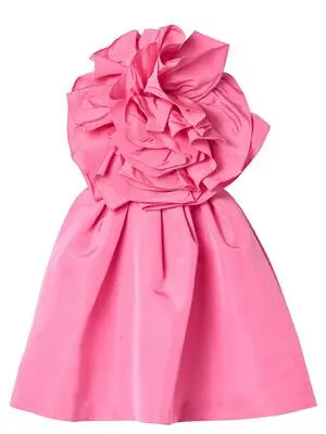Carolina Herrera Strapless Appliquéd Silk-faille Mini Dress - Pink