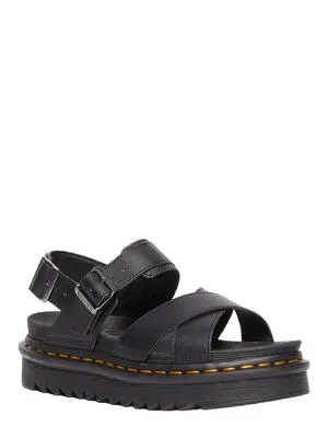 Dr. Martens Voss Ii Athena Leather Strap Sandals - Black