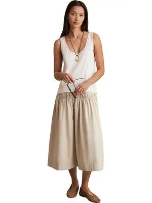 REISS Wren Layered Sleeveless Midi Dress - Ivory/neutral