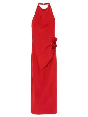 Magda Butrym Floral-appliqué Midi Dress - Red