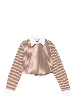 Casablanca Cotton Striped Shirt - Brown