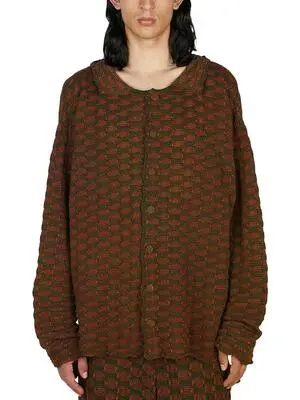 ISA BOULDER Isa Boulder Patterned Cardigan Brown