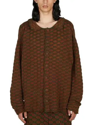 ISA BOULDER Isa Boulder Patterned Cardigan Dark Bark