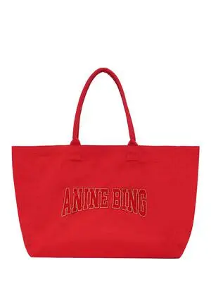 ANINE BING Leo Canvas Tote Tango Red