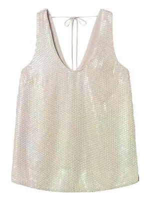 TWINSET Sequin-embellished Tank Top - Neutrals