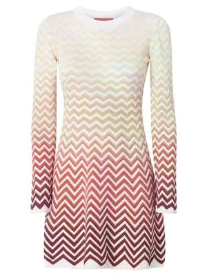 Missoni Zigzag-pattern Mini Dress - Neutrals