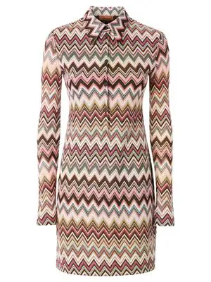 Missoni Zigzag-pattern Mini Dress - Pink