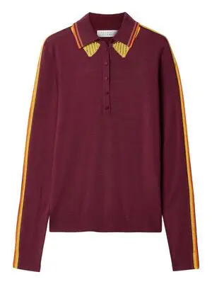 Gabriela Hearst Zorya Cashmere And Silk-blend Polo Top - Red