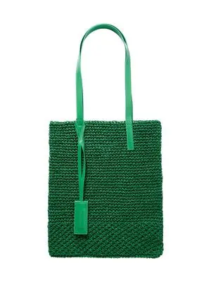 Eugenia Kim Chelsea Leather-trimmed Crochet Tote - Green