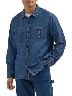 LEEM Denim Overshirt - Mid Wash