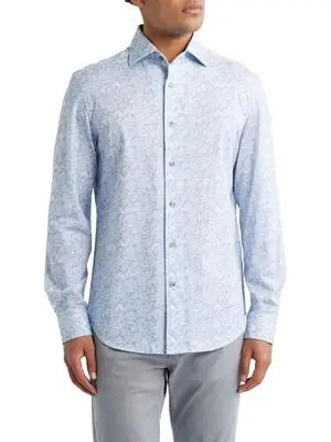 Bugatchi Ooohcotton® Devon Paisley Print Button-up Shirt - Lilac
