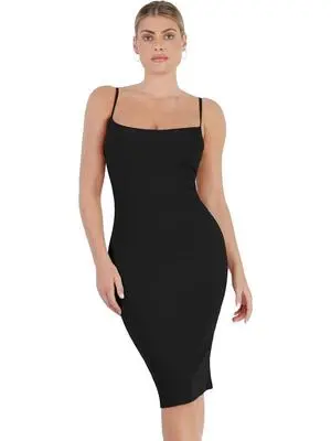 POPILUSH Shapewear Modal Bodycon Dress - Midnight Black