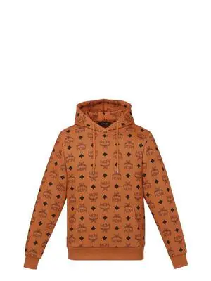 Mcm Maxi Monogram Print Hoodie - Cognac