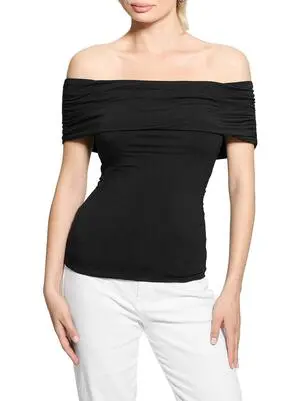 Guess GUESS Off-the-Shoulder Top Jet Black