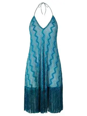 Missoni Zigzag-pattern Midi Dress - Blue