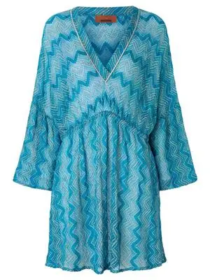 Missoni Zigzag-pattern Mini Dress - Blue