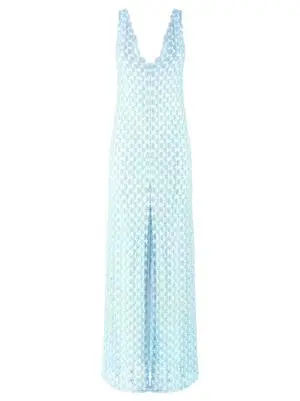 Missoni Crochet-knit Floor-length Dress - Blue