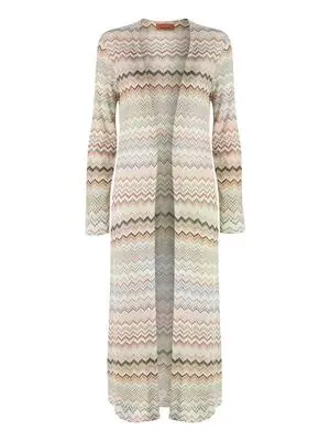 Missoni Zigzag-pattern Cardigan Coat - Neutrals