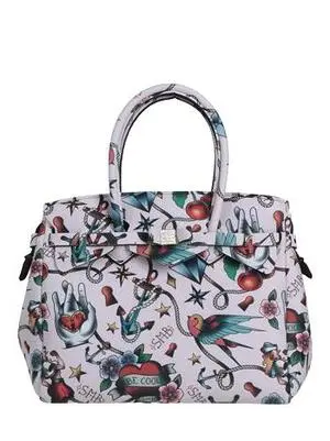 Save My Bag SAVE MY BAG Large Printed Tote Handbag Pink