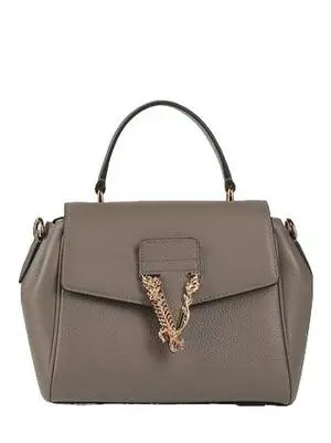 Versace Handbag In Calfskin Leather Grey