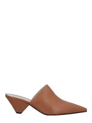 Fabiana Filippi Leather Mules - Brown