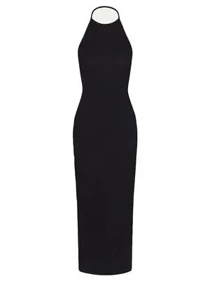 Eterne Vivian Halter Maxi Dress Blk