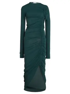 FERRAGAMO Ruched Jersey-knit Midi Dress - Green