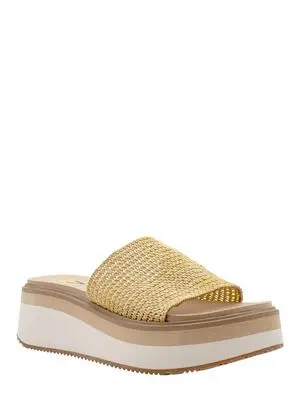 VOLATILE Portobello Platform Wedge Sandal Natural Raffia
