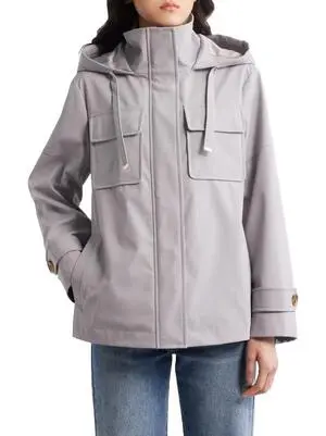 Bcbgmaxazria Water Resistant Hooded Jacket - Stone