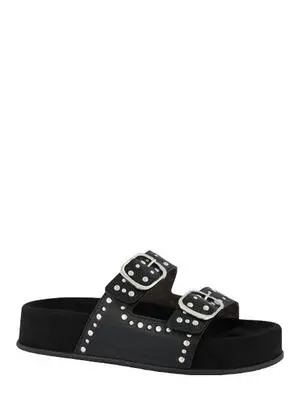 Paul Green Paul Green Bali Studded Platform Slides Black Nappa Leather
