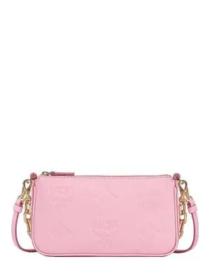 Mcm Aren Chain Crossbody Bag In Maxi Monogram Leather - Lotus Pink