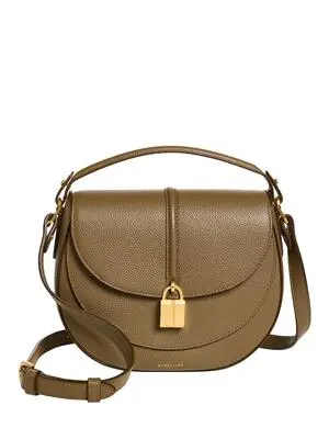 DEMELLIER Siena Leather Saddle Crossbody Bag - Dark Taupe