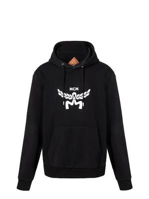 Mcm MCM Classic Logo Hoodie In Organic Cotton Black
