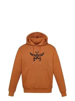 Mcm MCM Classic Logo Hoodie In Organic Cotton Cognac