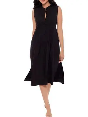 MIRACLESUIT® Pleated Sleeveless Midi Dress - Black