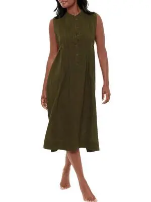 MIRACLESUIT® Pleated Sleeveless Midi Dress - Nori
