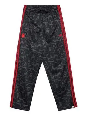 A BATHING APE X Adidas All Over Print Track Pants - Black/red