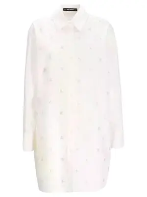 Karl Lagerfeld Logo-embellished Mini Shirt Dress - White