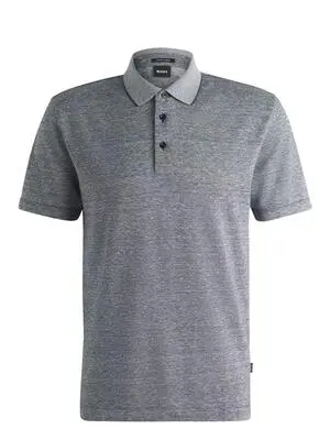 BOSS Linen-blend Polo Shirt - Grey