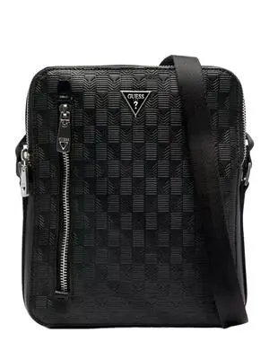 Guess Logo-plaque Messenger Bag - Black