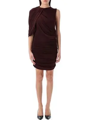 Magda Butrym Draped Dress - Burgundy