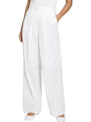 Theory Pleated Wide Leg Trousers - White