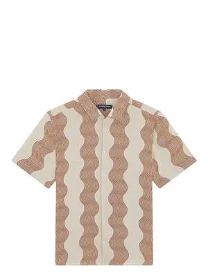 Frescobol Carioca Frescobol Carcioca Relaxed Fit Castro Duo Cabana Stripe Shirt Ecru Sienna