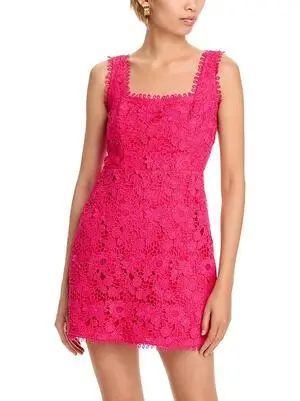 Aqua Floral Lace Dress - Cherry