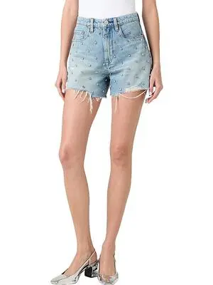 Blanknyc Rhinestone Embellished Denim Shorts - Set In Stone