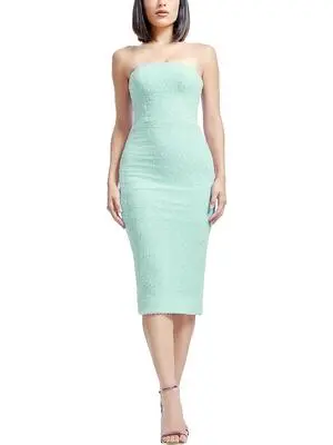 Dress The Population Viviana Embellished Strapless Midi Dress - Sage