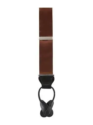 Trafalgar Big & Tall Dutton Silk Button-end Suspenders - Brown